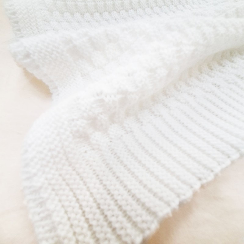 Bērnu adīta sega Eden white WALLABOO 100 % kokvilna