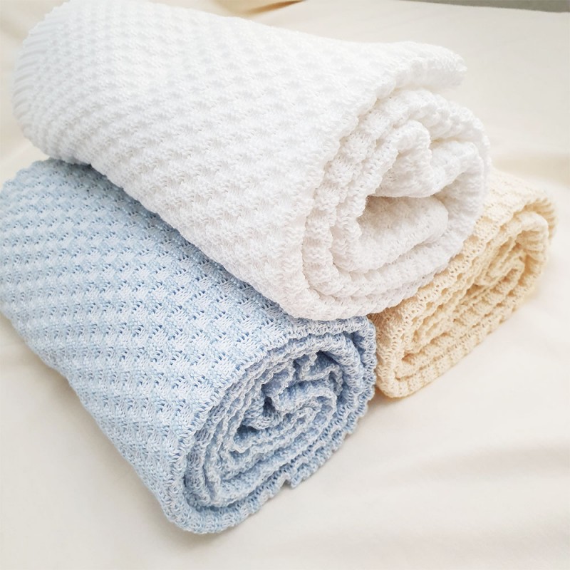 Bērnu adīta sega Eden white WALLABOO 100 % kokvilna