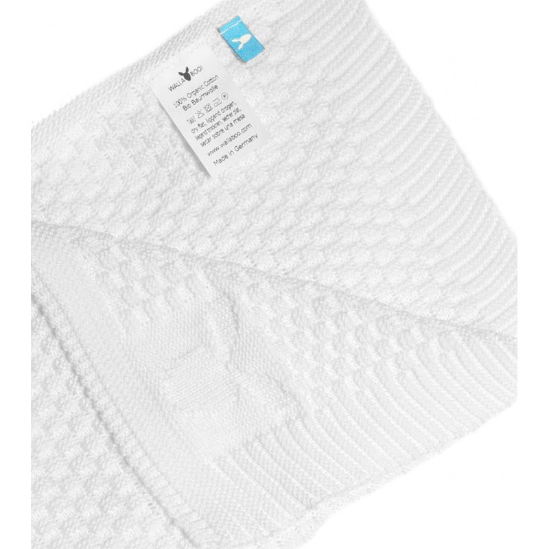 Bērnu adīta sega Eden white WALLABOO 100 % kokvilna